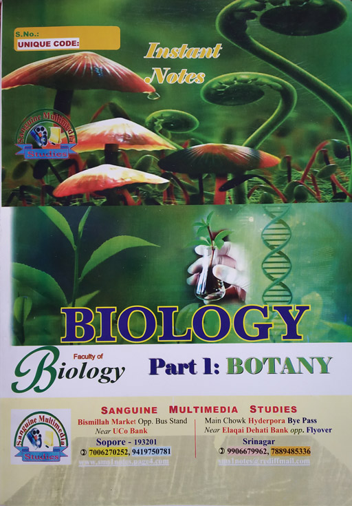 Instant Notes - Botany Class 12th - Lafz Bookstore